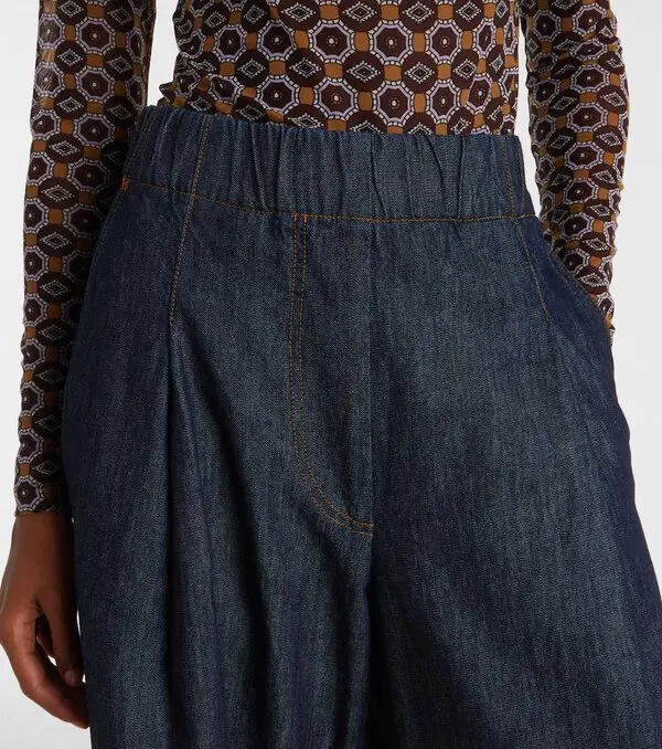Dries Van Noten Pleated High-rise Wide-leg Jeans