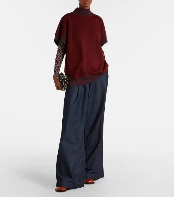 Dries Van Noten Pleated High-rise Wide-leg Jeans