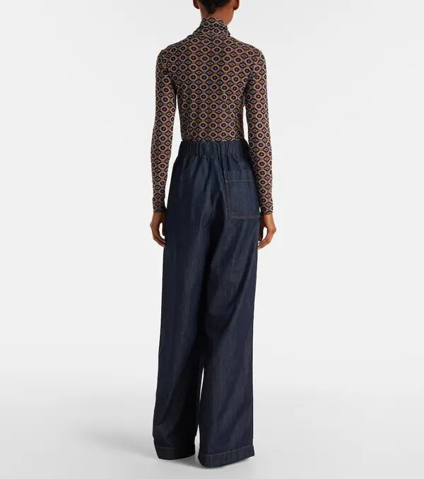 Dries Van Noten Pleated High-rise Wide-leg Jeans