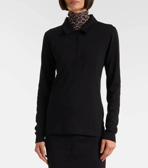 Dries Van Noten Cotton Jersey Polo Shirt