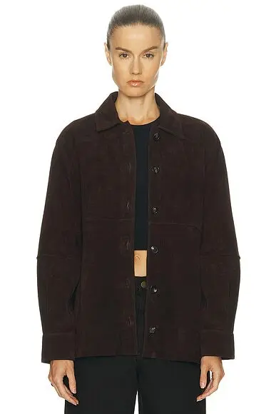 Staud Josette Suede Shirt