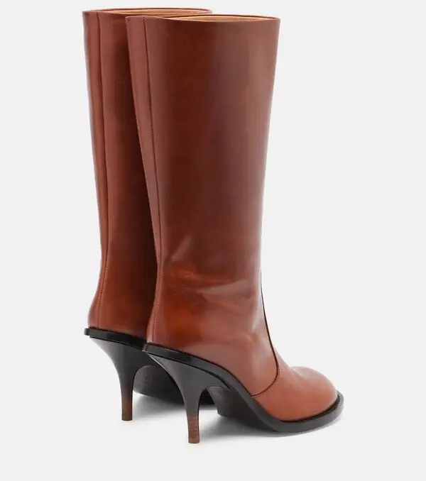 Dries Van Noten 90 Leather Knee-high Boots