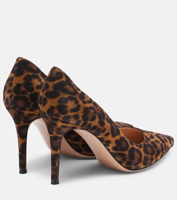 GIANVITO ROSSI 85 Leopard-print Suede Pumps