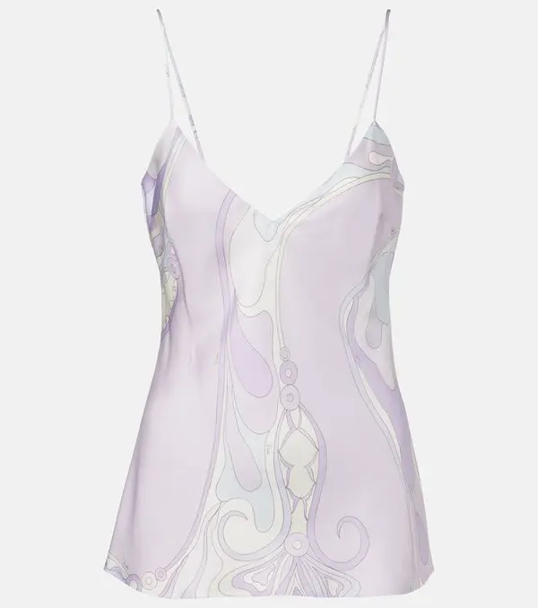 Emilio Pucci Orchidee Silk Satin Camisole - Multicoloured