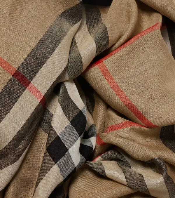 Burberry Check Wool And Silk Scarf