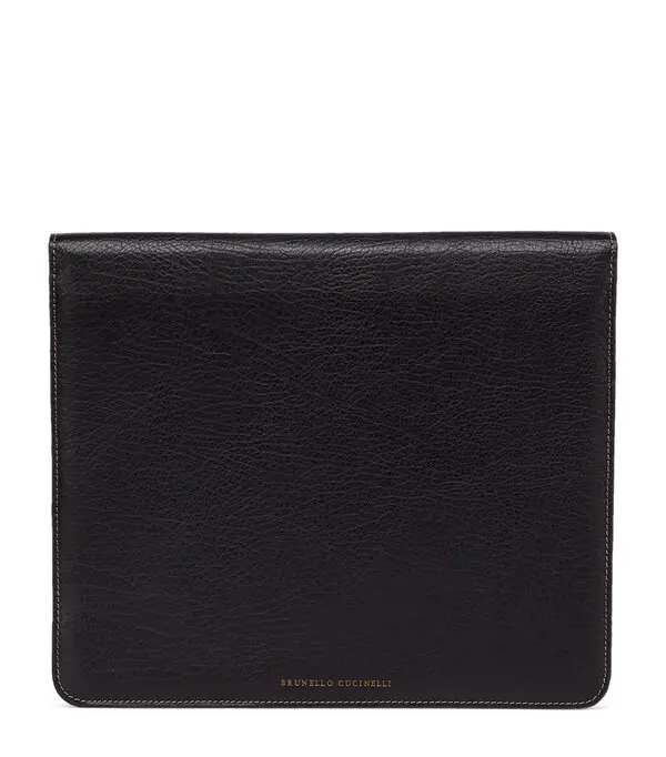 Brunello Cucinelli Calfskin Document Holder - Black
