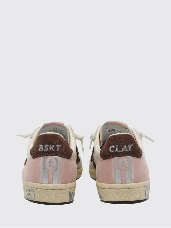 Premiata Clay Suede Sneakers With Stud Embellishments - White 1