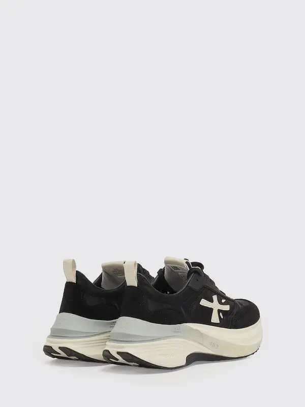 Premiata Hill Nylon And Suede Low Top Sneakers - Black 1