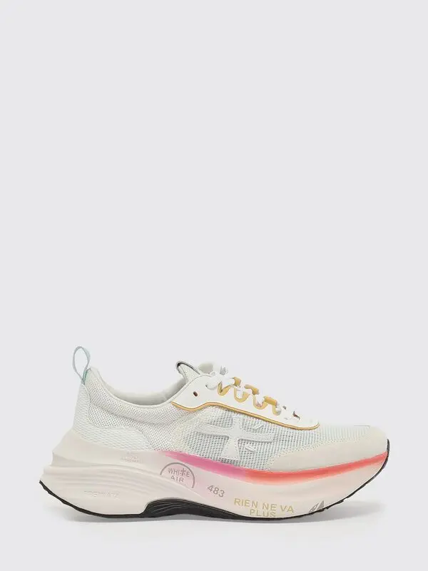 Premiata Hill Nylon And Suede Low Top Sneakers - White