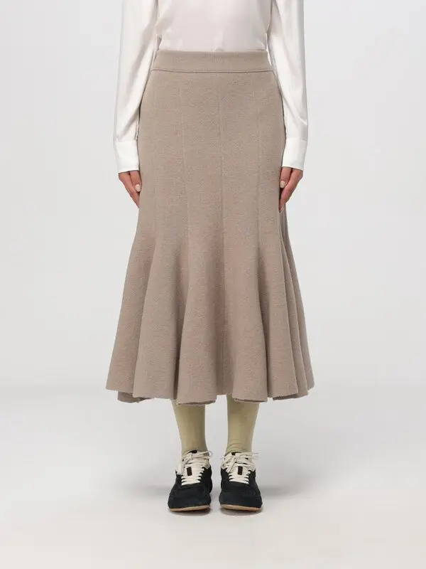Bottega Veneta Flared Midi Skirt - Beige