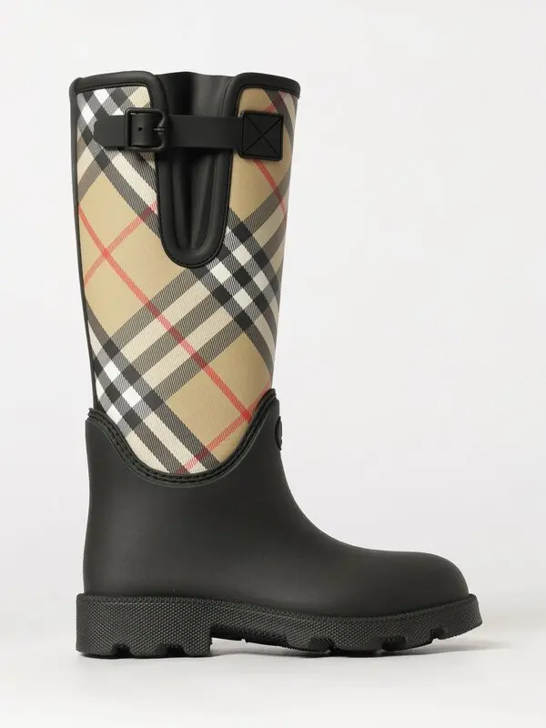Burberry Checked Buckled Boots