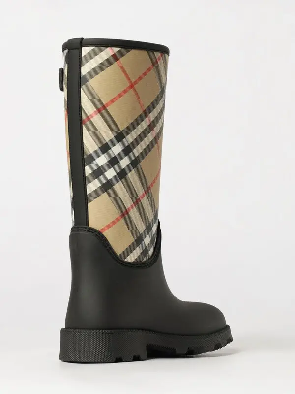 Burberry Checked Buckled Boots