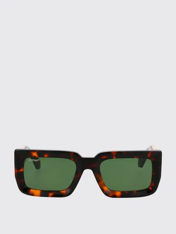 Off-White Rectangular Sunglasses With Gold Tone Detail - Multicolor