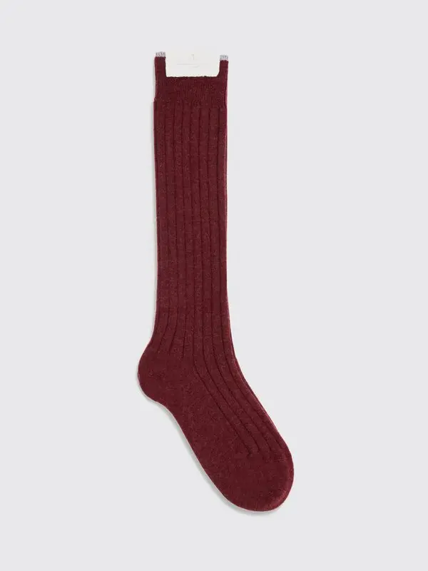 Brunello Cucinelli Ribbed Socks - Burgundy