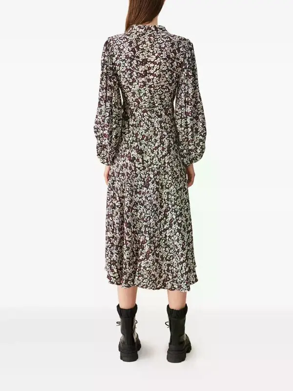 GANNI Floral-print Wrap Midi Dress