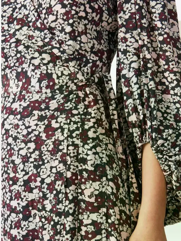 GANNI Floral-print Wrap Midi Dress