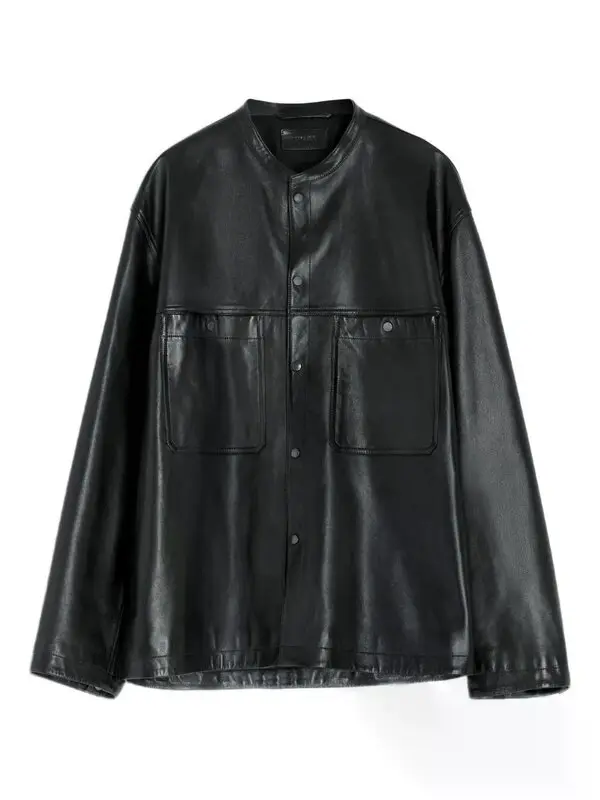LEMAIRE Snap-closure Patch-pocket Leather Overshirt