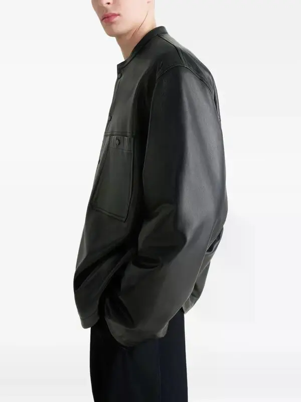 LEMAIRE Snap-closure Patch-pocket Leather Overshirt
