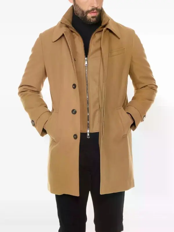 NORWEGIAN WOOL Button-fastening Coat - Brown