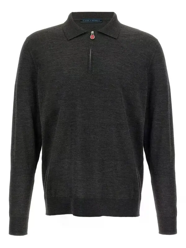 Kiton Half-zip Mélange Knit Sweater