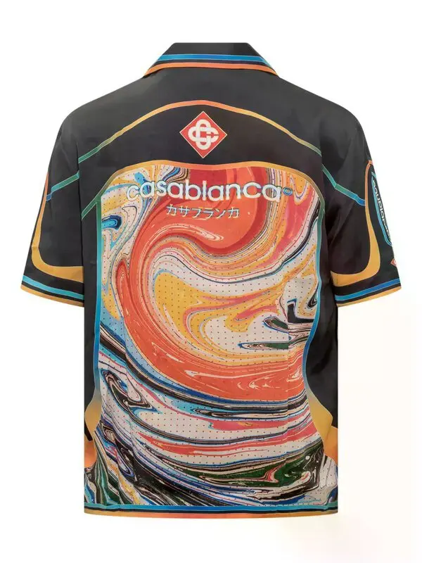 Casablanca Graphic-print Silk Shirt - Black