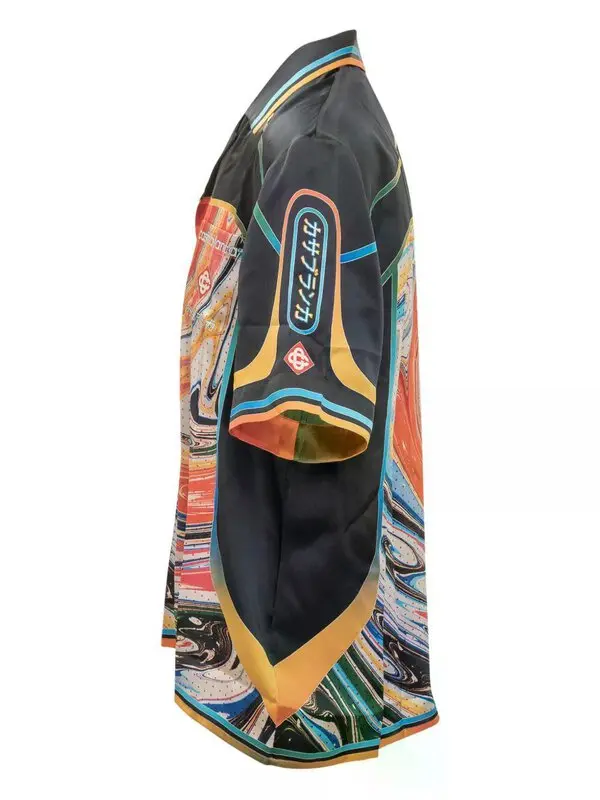 Casablanca Graphic-print Silk Shirt - Black