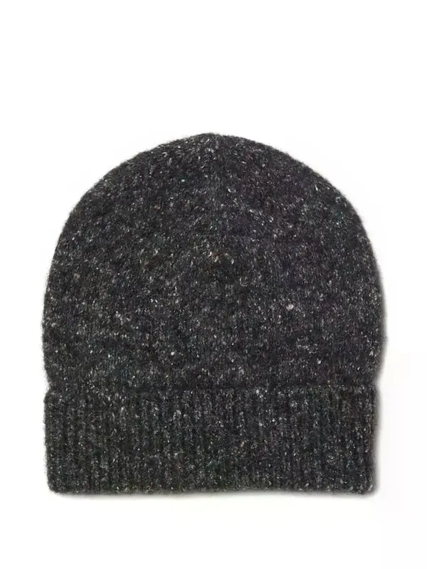 Peserico Speckled Knit Beanie - Grey