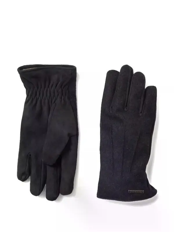 Peserico Gloves With Logo Plaque - Black