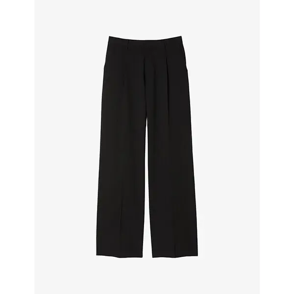 Sandro Wide-leg Stretch-wool Trousers