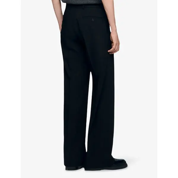 Sandro Wide-leg Stretch-wool Trousers