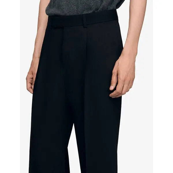 Sandro Wide-leg Stretch-wool Trousers