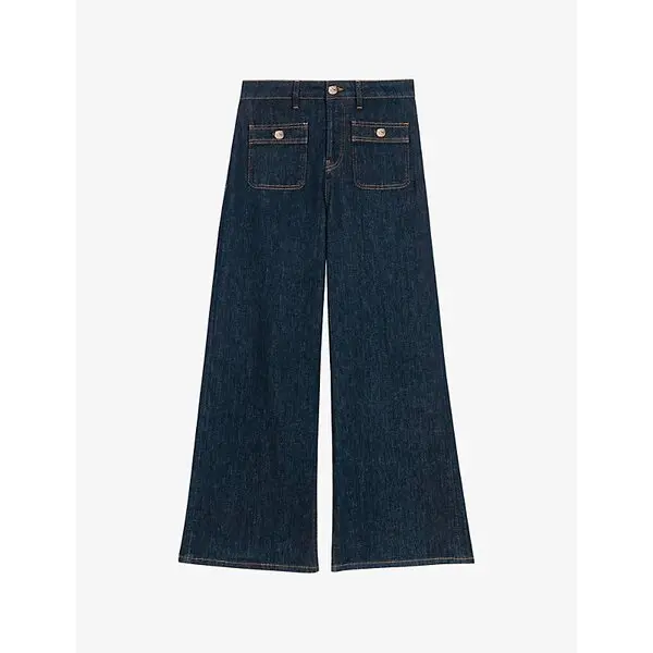 Maje Patch-pocket Straight-leg Stretch-denim Jeans