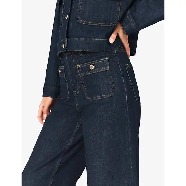 Maje Patch-pocket Straight-leg Stretch-denim Jeans
