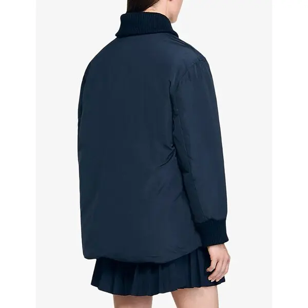 Sandro Quilted Shell Jacket With Contrast Collar