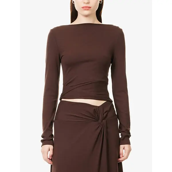 Dissh Hadley Twist Stretch-woven Top