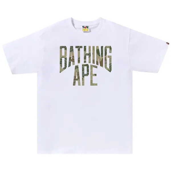 A BATHING APE Layered Line Camo Nyc Logo Tee - White
