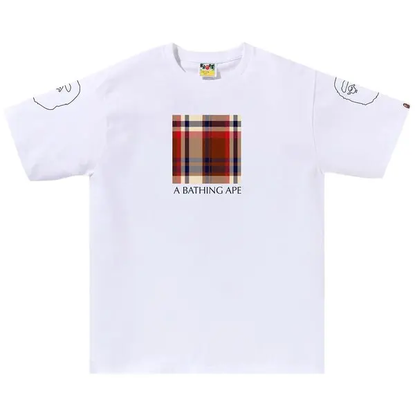 A BATHING APE Check Box Tee - White