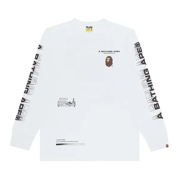 A BATHING APE Graphic Long-sleeve Tee - White