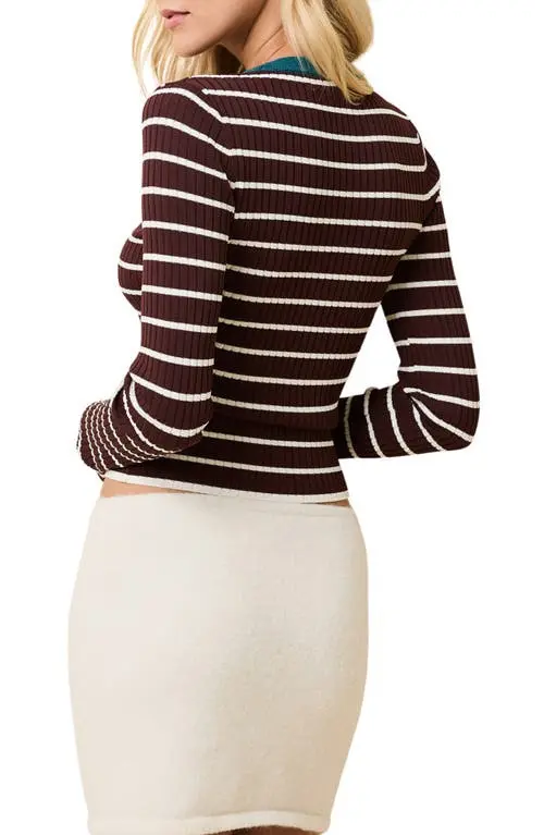 Solid & Striped Dora Ribbed Knit Crop Top - Raisin Brown