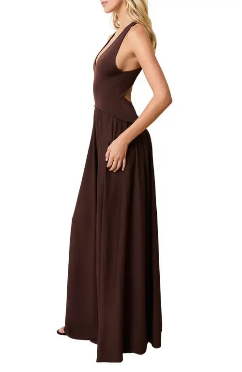 Solid & Striped The Maggie Crossback Maxi Dress - Raisin Brown