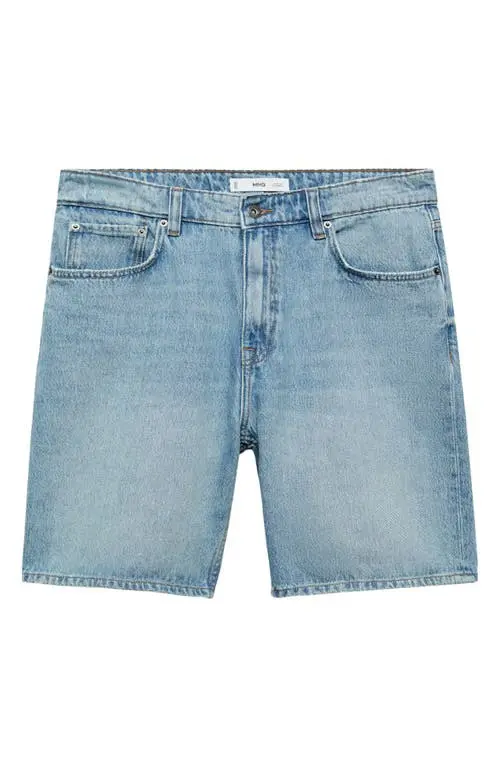Mango Nonstretch Denim Bermuda Shorts - Medium Blue