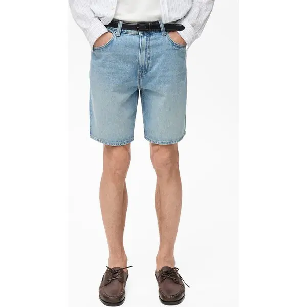 Mango Nonstretch Denim Bermuda Shorts - Medium Blue