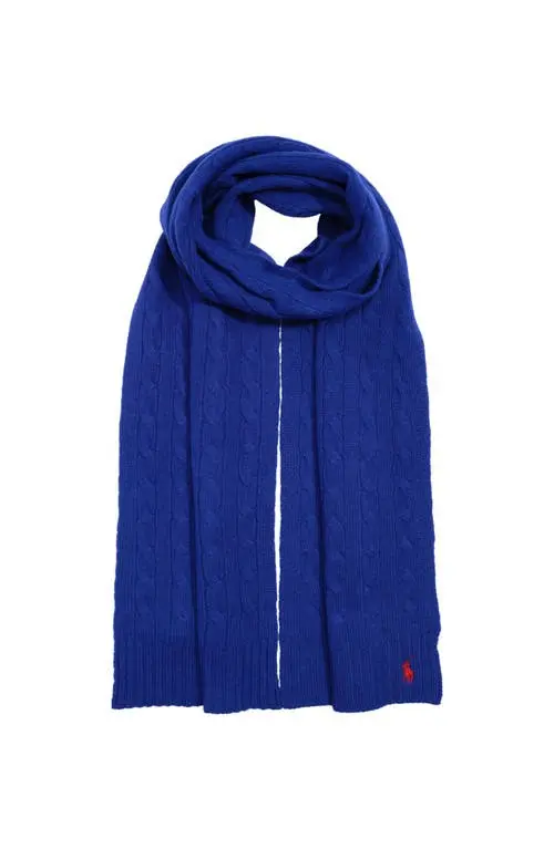 Polo Ralph Lauren Wool Cashmere Classic Cable Scarf - Active Blue