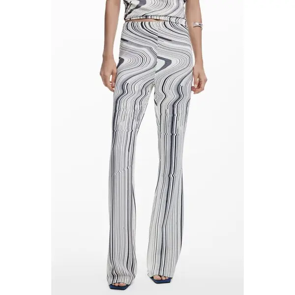 Desigual Distorted Stripe Flare Pants