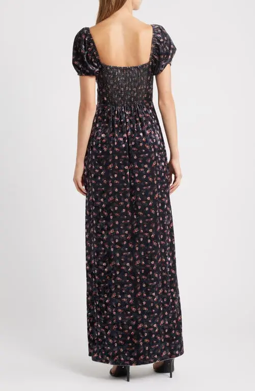 Lulus Jillian Floral Cap Sleeve Gown