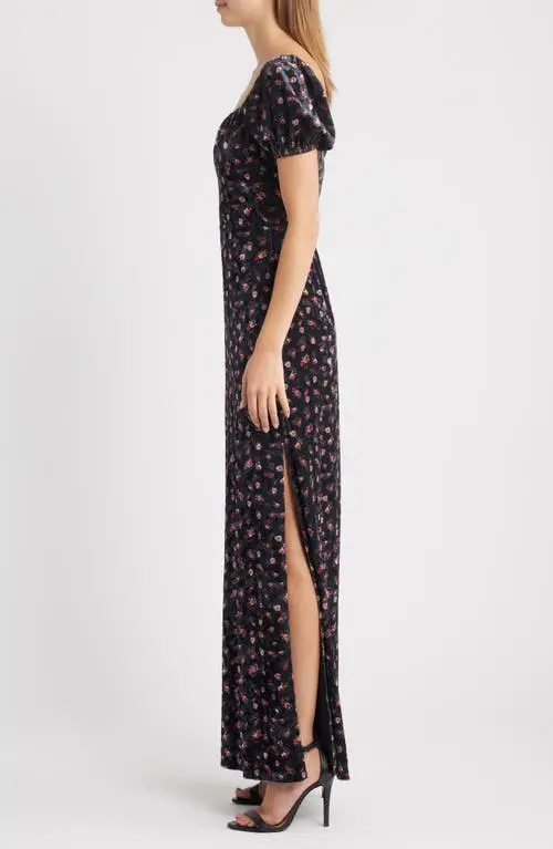 Lulus Jillian Floral Cap Sleeve Gown