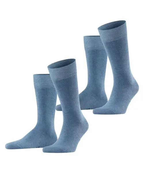 Falke Happy 2-pack Cotton Socks - Light Denim