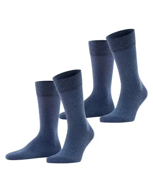 Falke Happy 2-pack Cotton Socks - Navy Melange