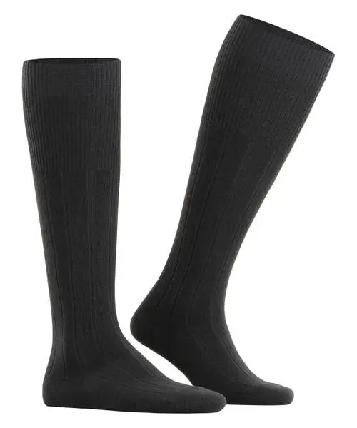 Falke Lhasa Rib Wool Cashmere Knee High Socks - Black
