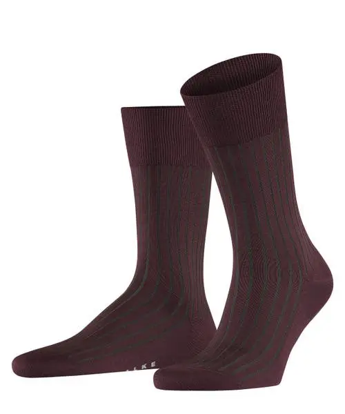 Falke Shadow Striped Dress Socks - Rioja